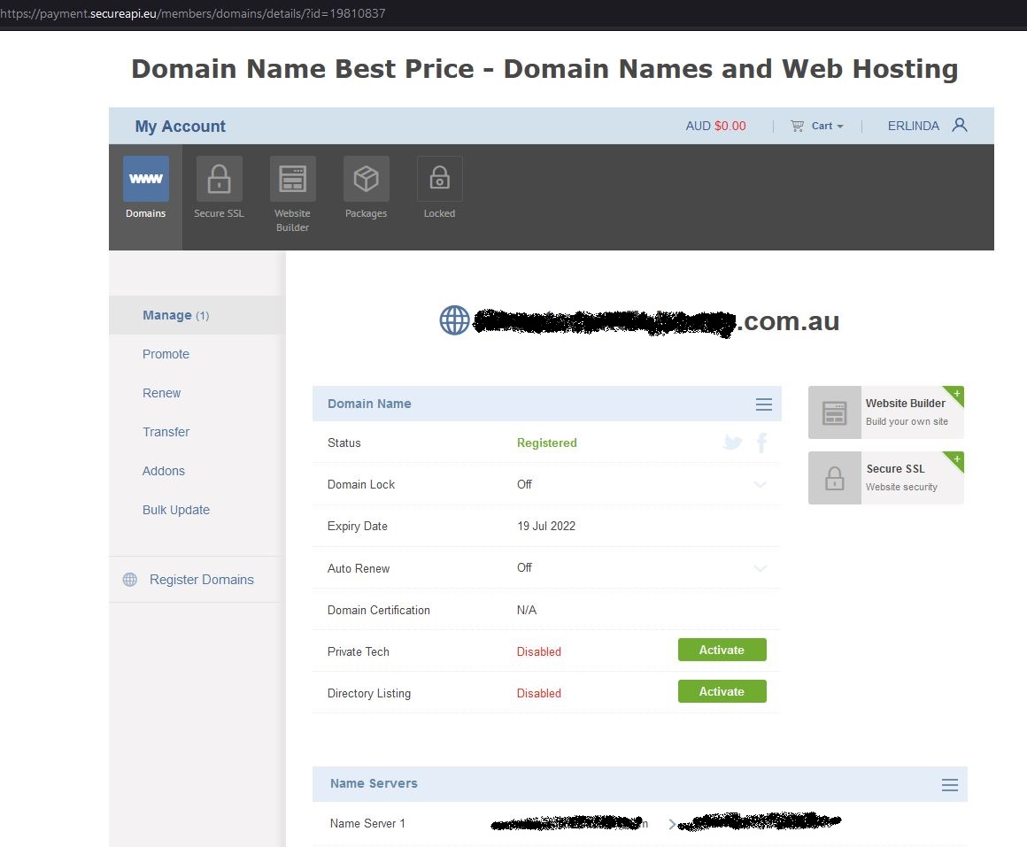Manage your domains Domain name best prices